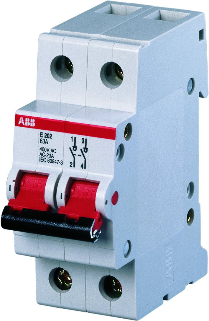 ABB Componenten System pro M compact Aan-Uit schakelaar, rood 2 polig, 40a - 2CDE282001R0040 ...