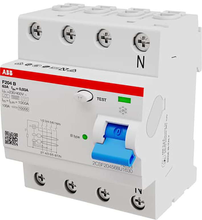 ABB Componenten System pro M compact Aardlekschakelaar 4 polig, 63a, 30ma B type multipack ...