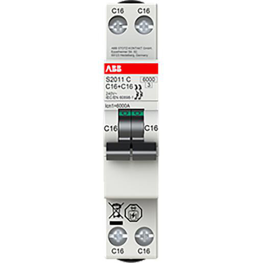 Abb System pro M compact installatieautomaat C karakteristiek 20a 2P 2 beveiligd 1te ...