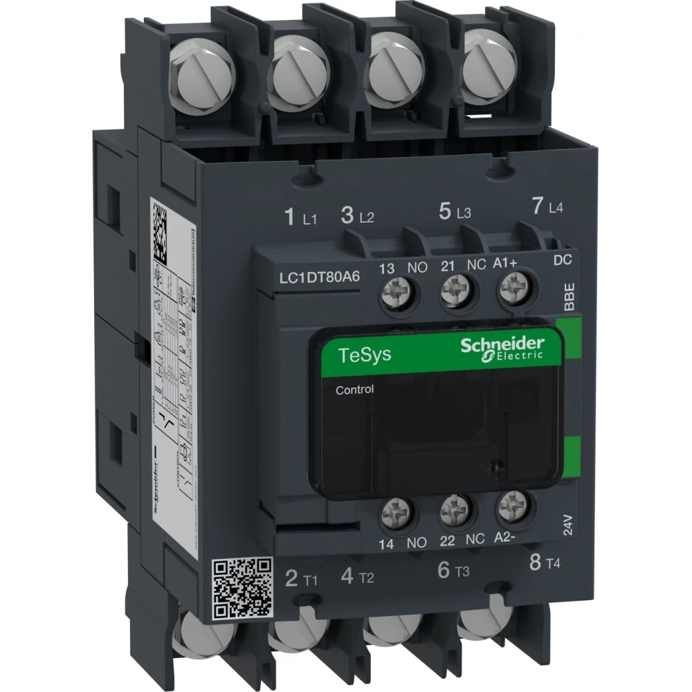Schneider Electric contactor tesys deca 4P 80a 440V ac1 24V DC spoel ...