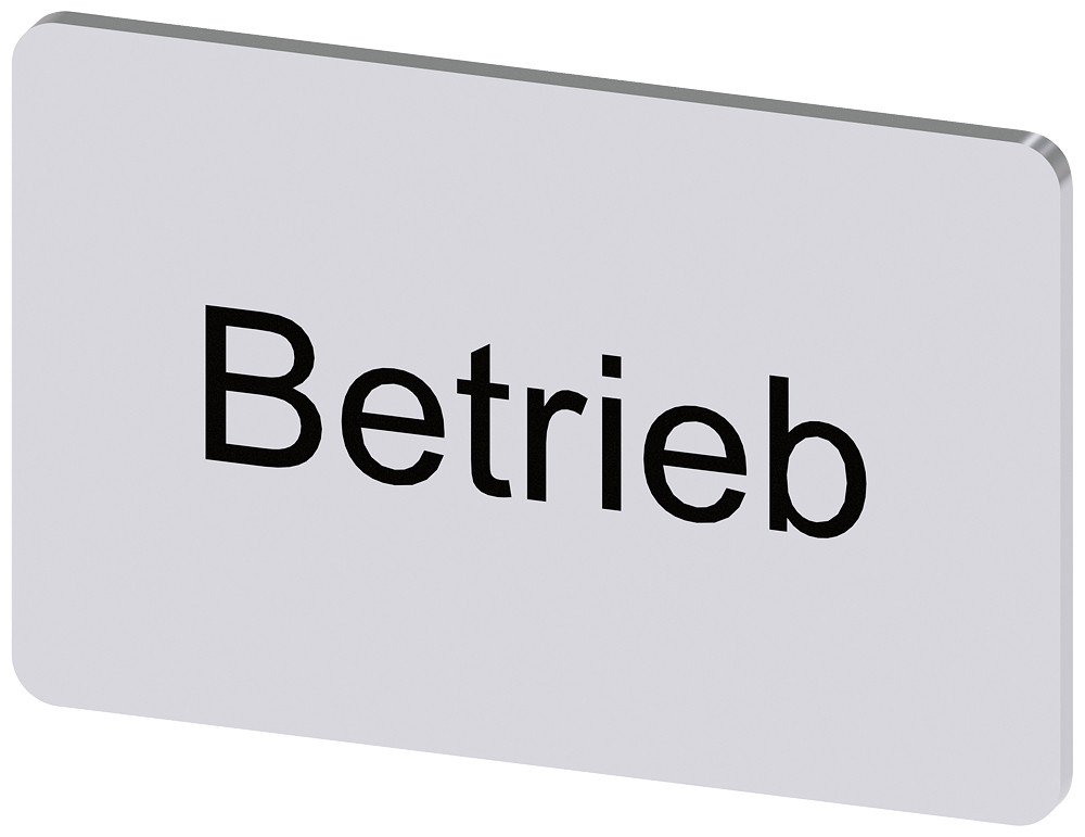 Siemens Labeling Plate 17.5 X 27 MM, label black, labeling: betrieb ...